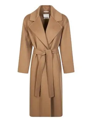 Max Mara Tailored Belted Long Sleeve Jacket - Beige