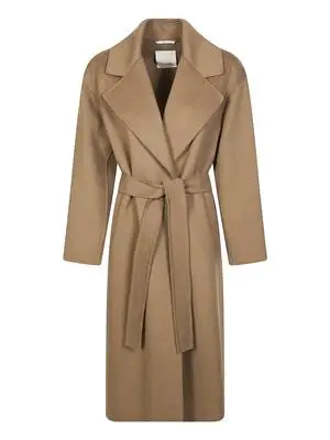 Max Mara S MAX MARA Tailored Belted Long Sleeve Jacket Beige