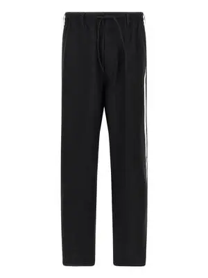 Y3 Mid Rise Drawstring Trousers With Side Stripes - Black