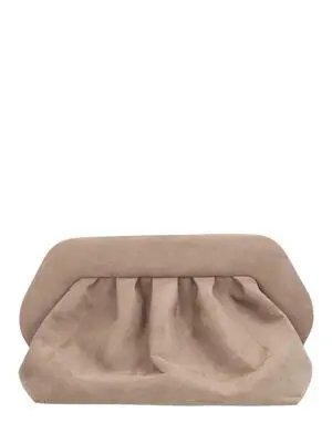 THEMOIRE THEMOIRÈ Pleated Frame Clutch Grey