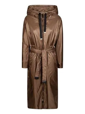 CUBE MAX MARA The Cube Pisoft Quilted Down Jacket With Hood - Marrone