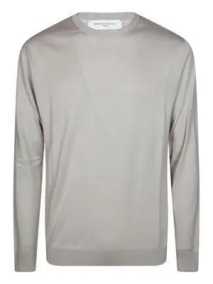 DANIELE FIESOLI Long Sleeve Cotton Crewneck Sweater - Beige