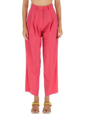 ALYSI Tailored Wool Blend Trousers - Fuchsia