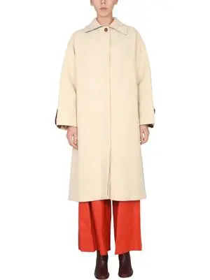ALYSI Button-cuff Wool-blend Coat - Beige