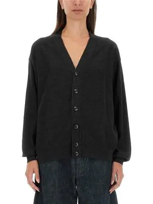 LEMAIRE Relaxed Twisted Cardigan In Merino Blend - Grey