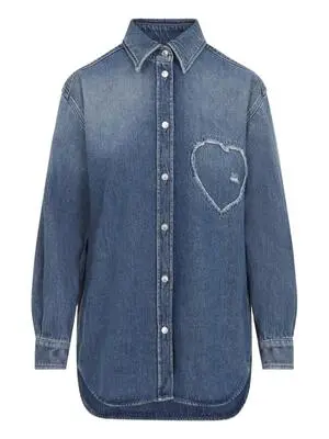 Moschino Heart Denim Shirt - Blue