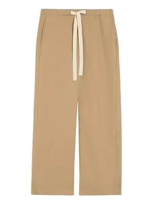 Max Mara S MAX MARA Straight Leg Cotton Trousers Beige