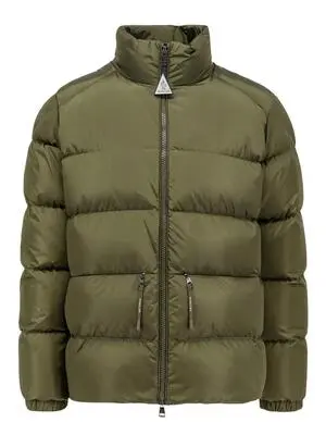 Moncler Down Jacket With Zip Closure And Drawstring Hem - Green