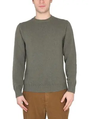 PT TORINO Ribbed Collar Crewneck Sweater - Green