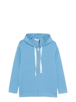 Max Mara S MAX MARA Full-Zip Drawstring Hooded Sweater Azzurro