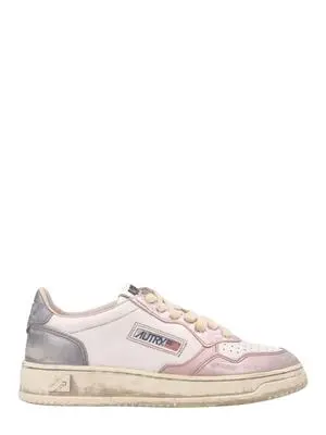 AUTRY Vintage Inspired Low Top Sneakers - White/rose/black Board