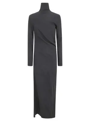 TOTEME High Neck Long Sleeve Maxi Dress - Black