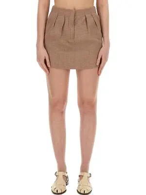 ALYSI ALYSI Plaid Mini Skirt Brown