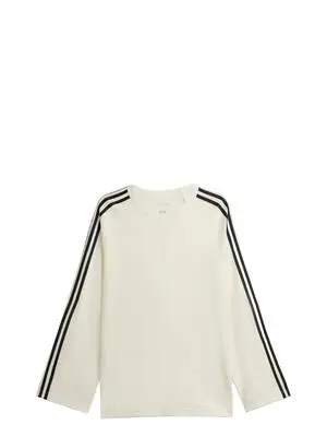Y3 Long Sleeve Utility Tee With Signature Stripes - White