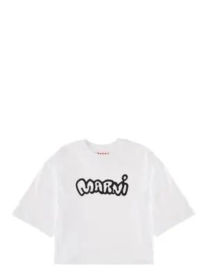 Marni Cotton Knit T-shirt Fw25 Collection - White