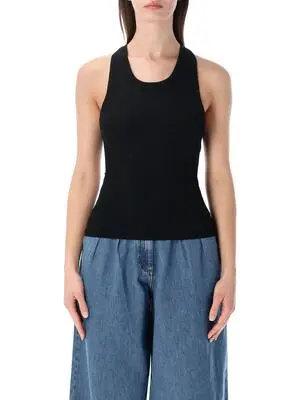 SESSUN Fitted Sleeveless Rib-knit Top With Open Back - Moonless