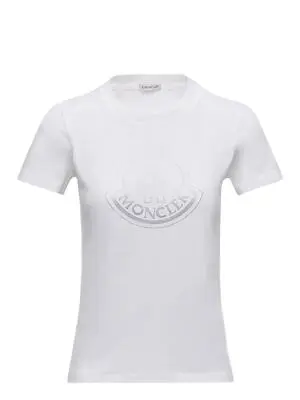 Moncler Ribbed Crewneck Short Sleeve T-shirt - White