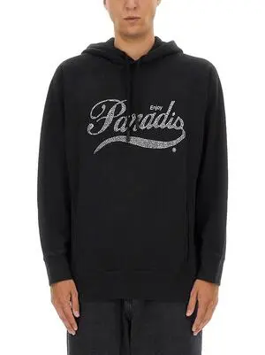 3.PARADIS Embellished Logo Hoodie - Black