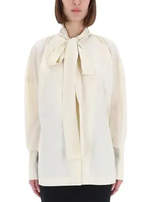 THELATEST THELATEST Tie-Neck Button Front Blouse