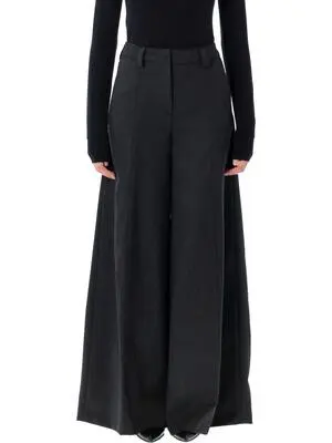 THE LATEST Wide Leg Wool Blend Trousers - Grey Blackboard