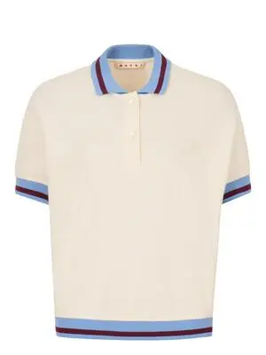 Marni Piqué Short Sleeve Polo Shirt - Ivory