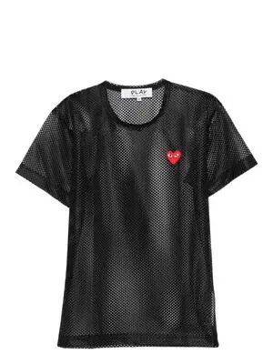 Play Comme Des Garcon Mini Emblem Mesh T-shirt - Black