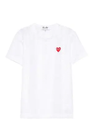 Play Comme Des Garcon Mesh Emblem T-shirt - White