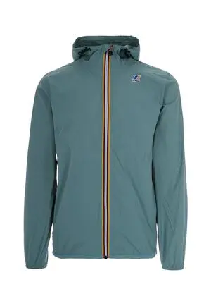K-WAY Recycled Nylon Hooded Windbreaker - Green Mine