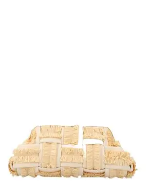 THEMOIRE Woven Clutch Bag - Beige