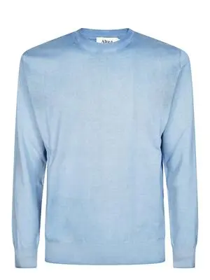 Altea Fine Knit Crew Neck Sweater - Azzurro
