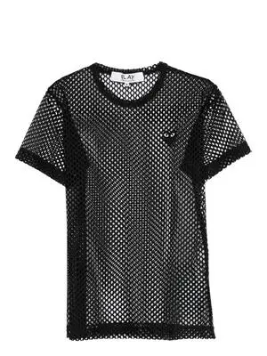 Play Comme Des Garcon Classic Mesh T-shirt With Emblem - Black