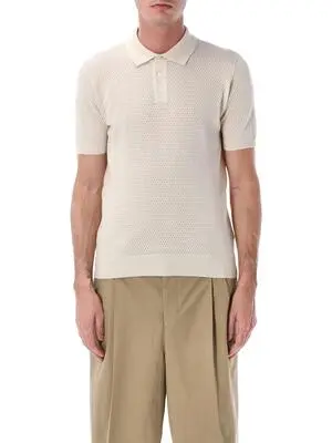 ROBERTO COLLINA Mesh Cotton Polo - Beige
