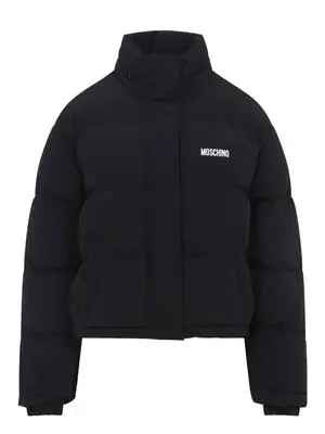 Moschino Padded Down Jacket With Stand Collar - Black
