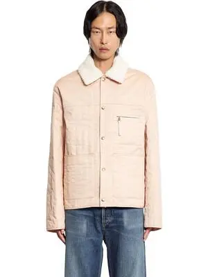 Moncler Kishus Quilted Jacket With Shearling Collar Fw25 - Peach
