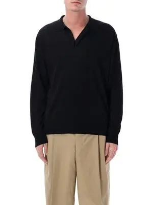 ROBERTO COLLINA Polo Collar Sweater - Black