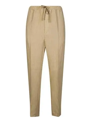Altea Mattia Linen Drawstring Trousers - Beige