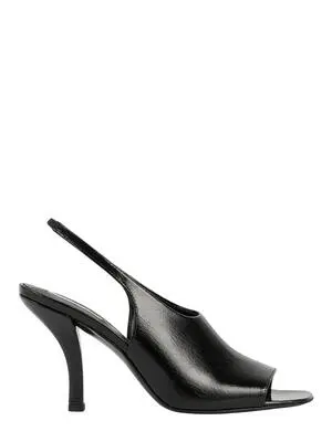 TOTEME Heeled Slingback Pumps In Premium Calf Leather - Black
