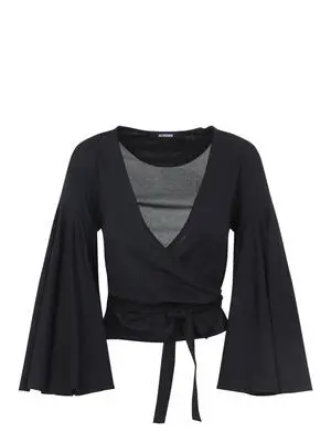 Jacquemus JACQUEMUS "Cache-Cœur Ventadou" Wrap Top Black