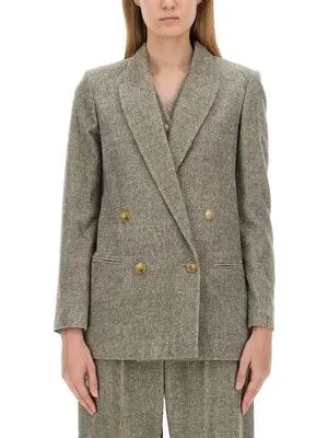 ALYSI Double-breasted Jacket - Grey