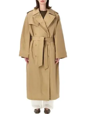 THE FRANKIE SHOP Oversized Trench Jacket - Brown