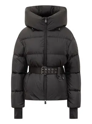 Moncler Padded Down Jacket With Belt - Nero
