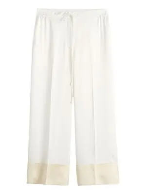 TOTEME Drawstring Wide-leg Satin Pants - White