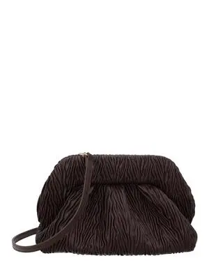 THEMOIRE The Moirè Ruched Crossbody Clutch Bag - Brown