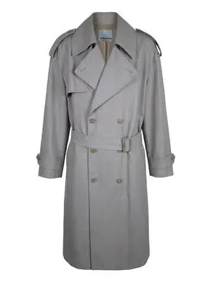 THE FRANKIE SHOP Oversized Trench Jacket - Beige Melange