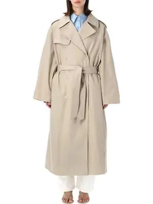 THE FRANKIE SHOP Oversized Trench Jacket - Beige