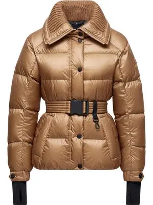 Moncler Technical Ski And Snowboard Coat With Removable Hood - Brown