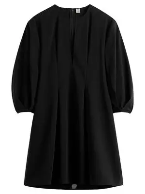 TOTEME Balloon Sleeve Cotton Dress - Black