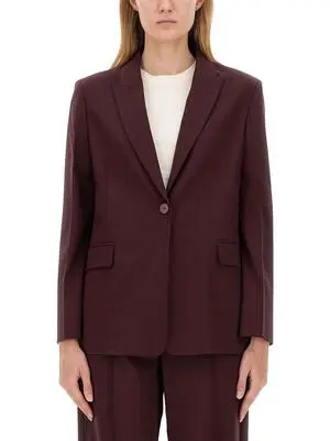 ALYSI Tailored Single-breasted Blazer - Bordeaux