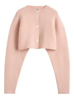 TOTEME Cropped Oversized Cardigan - Pink