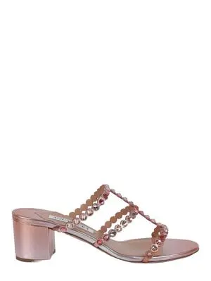 AQUAZZURA Embellished Strappy Sandals - Flamingo